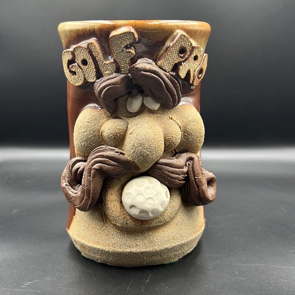Kitchen | Vintage Funny Ugly Face Mug Golf Pro Edition Brown Coffee Mug ...